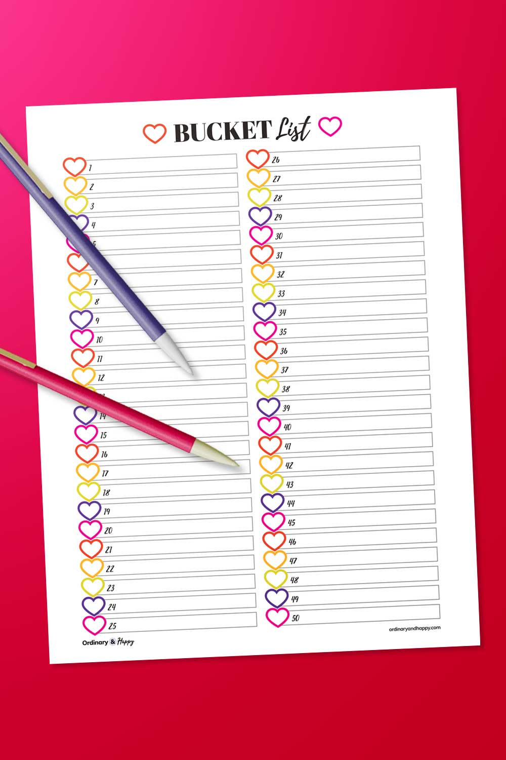 5 Bucket List Printable Templates (Free and Premium) - Ordinary and Happy