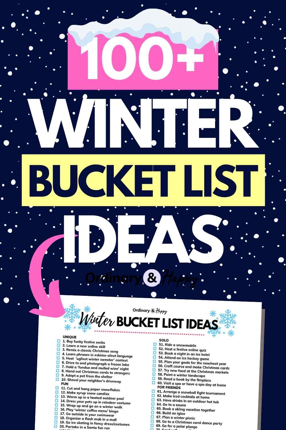 100+ Winter Bucket List Ideas to Try This Year - Ordinary and Happy
