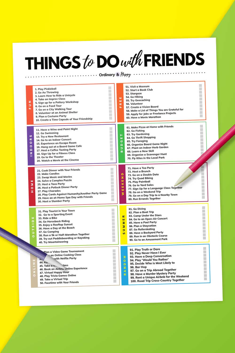 100+ Best Things to Do with Friends - Ordinary and Happy