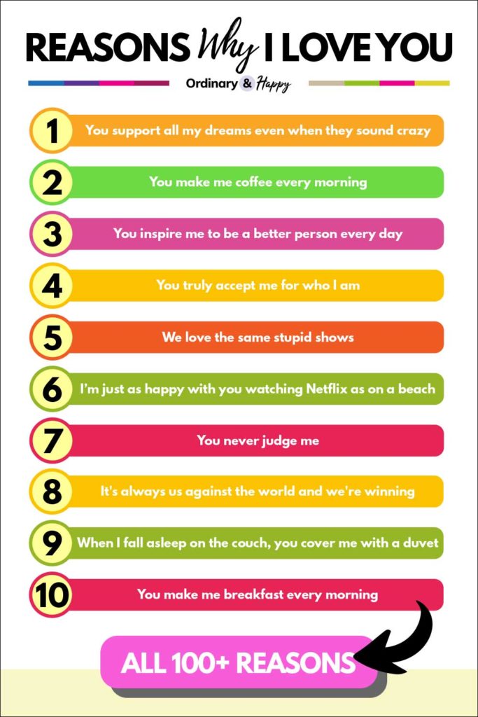 100+ Reasons Why I Love You - Ordinary and Happy 100+ Reasons Why I Love You - Ordinary and Happy