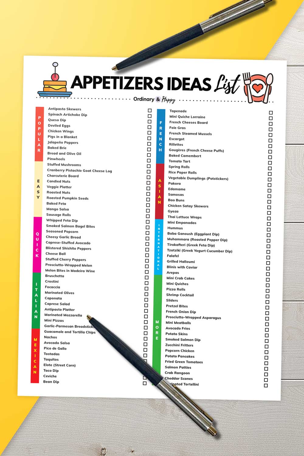 Appetizers Ideas (List and Printable with 100+ Dishes to Keep Everyone ...