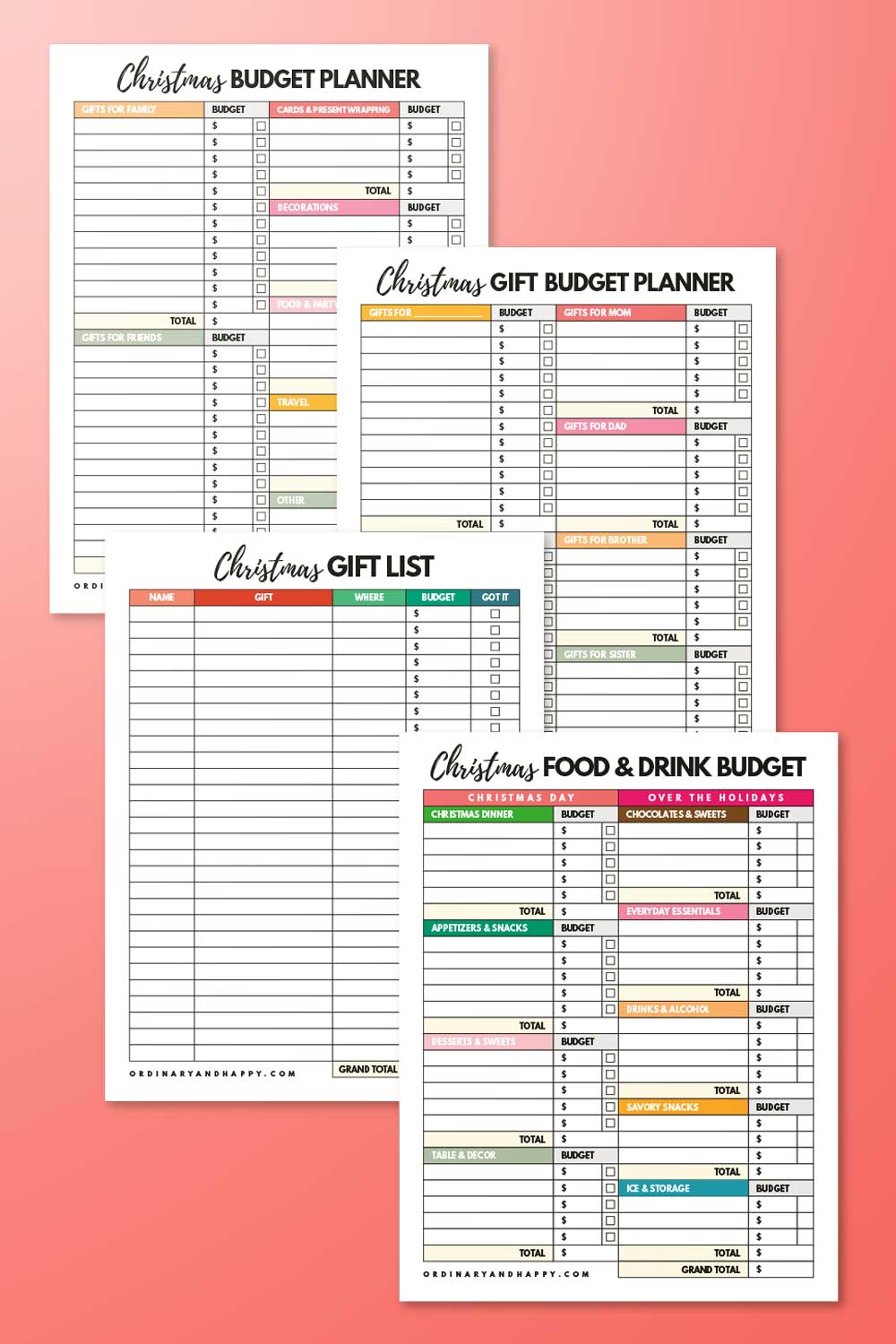 Christmas Gift Budget Planner (Free and Premium Printables) to Plan ...