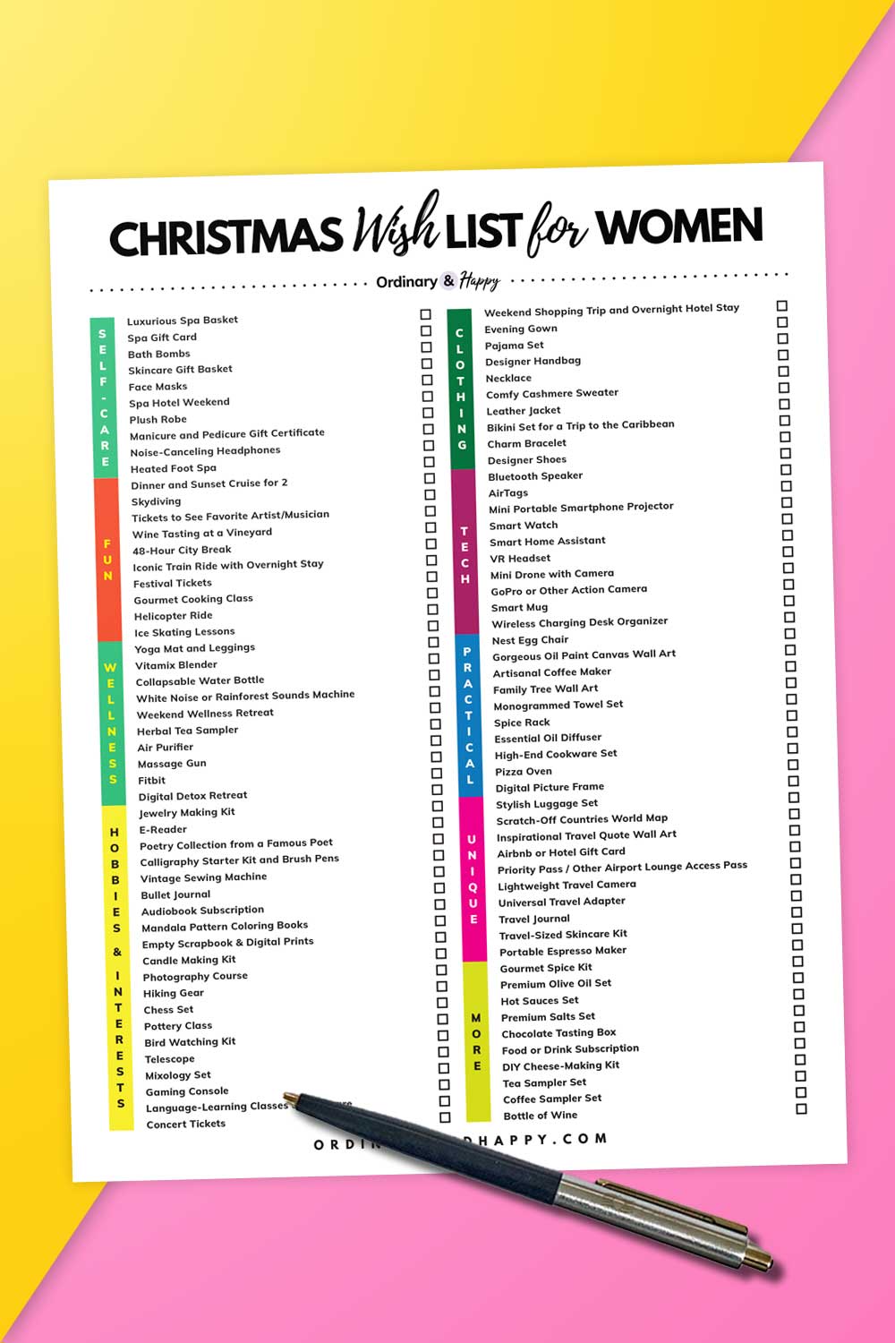 100+ Christmas Wish List Ideas for Women - Ordinary and Happy
