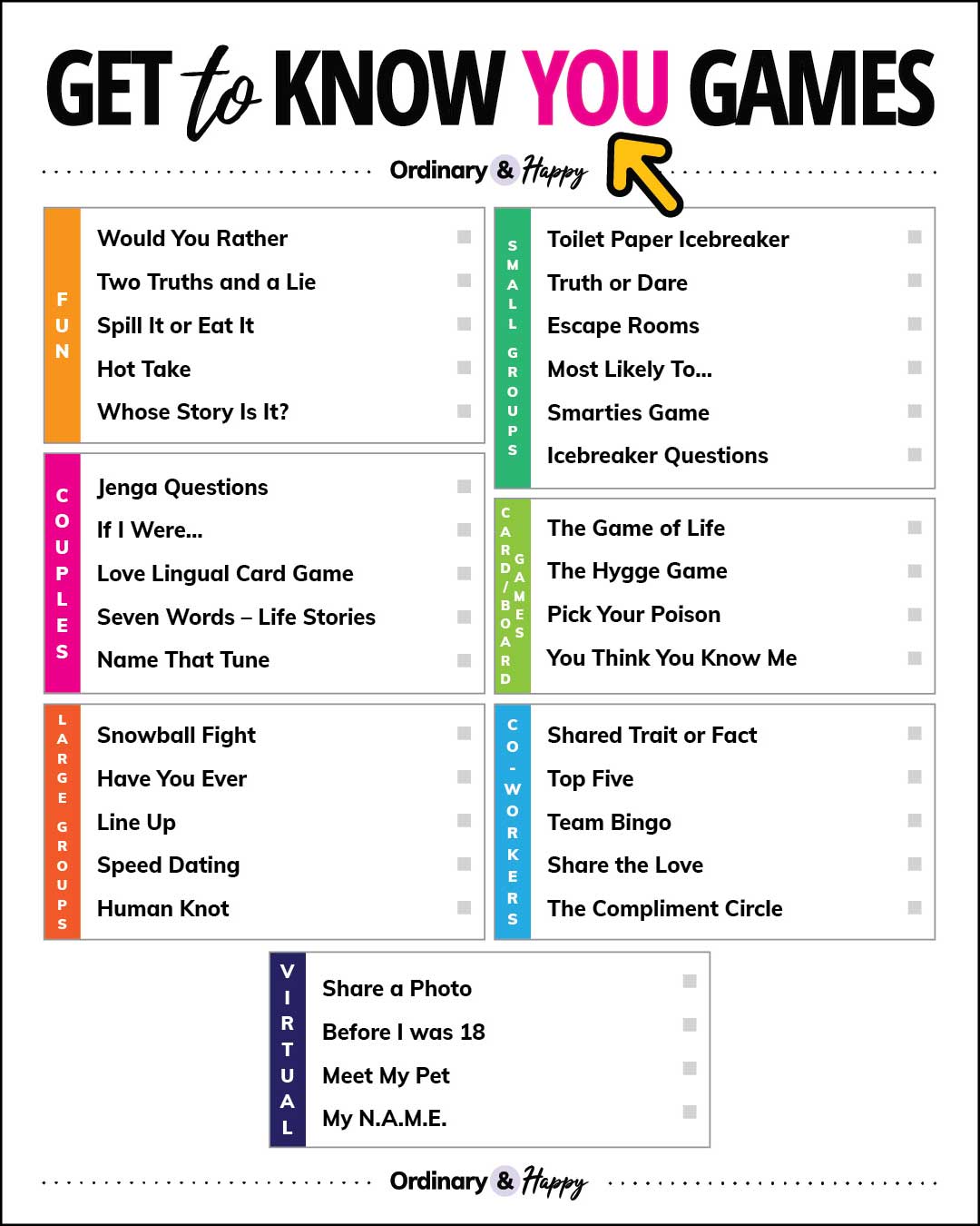Get-to-Know-You Games for All Occasions - Ordinary and Happy