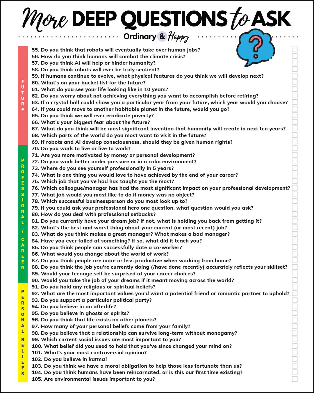 Over 200 Deep Questions to Really Get to Know Someone - Ordinary and Happy