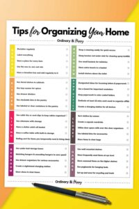 Home Organization Tips - 40 Idea Checklist to Help Keep All Rooms Tidy ...