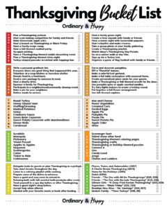 Thanksgiving Bucket List: 100+ Ideas for a Magical Celebration with ...