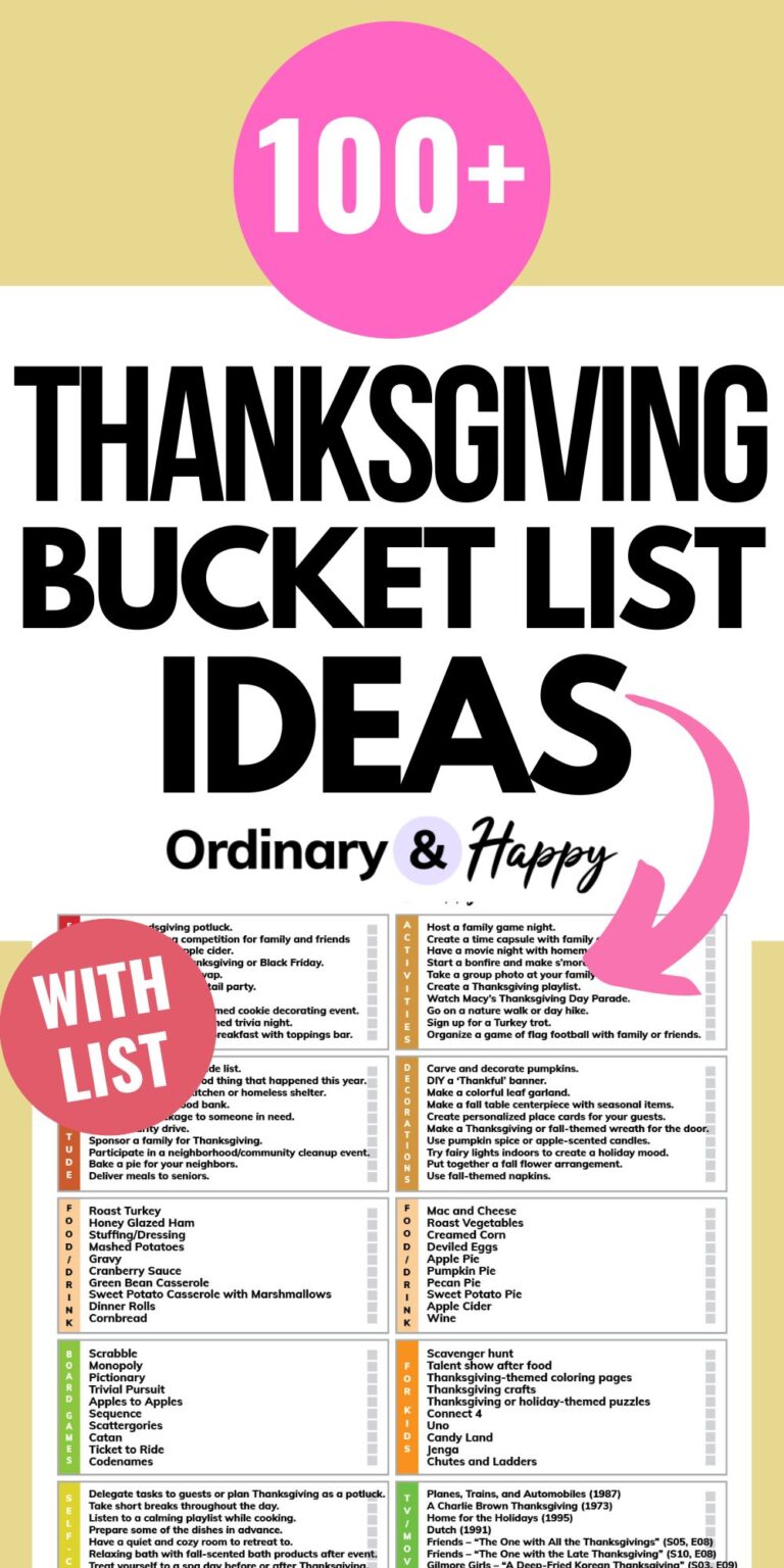 Thanksgiving Bucket List: 100+ Ideas for a Magical Celebration with ...