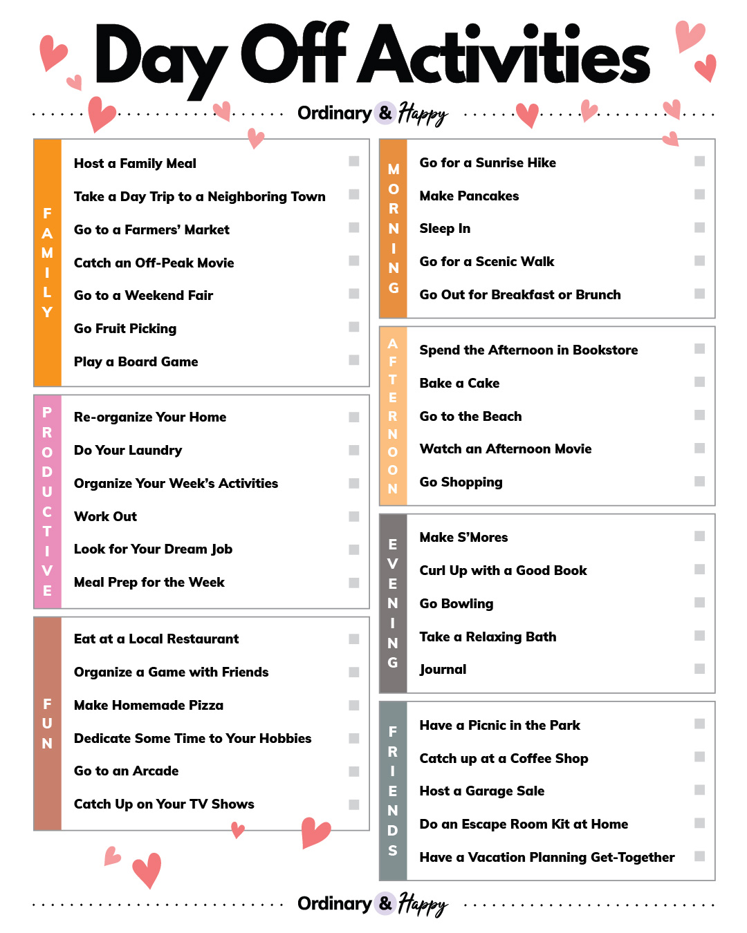 Day Off Activities - 40 Great Ways to Make the Most of the Day ...