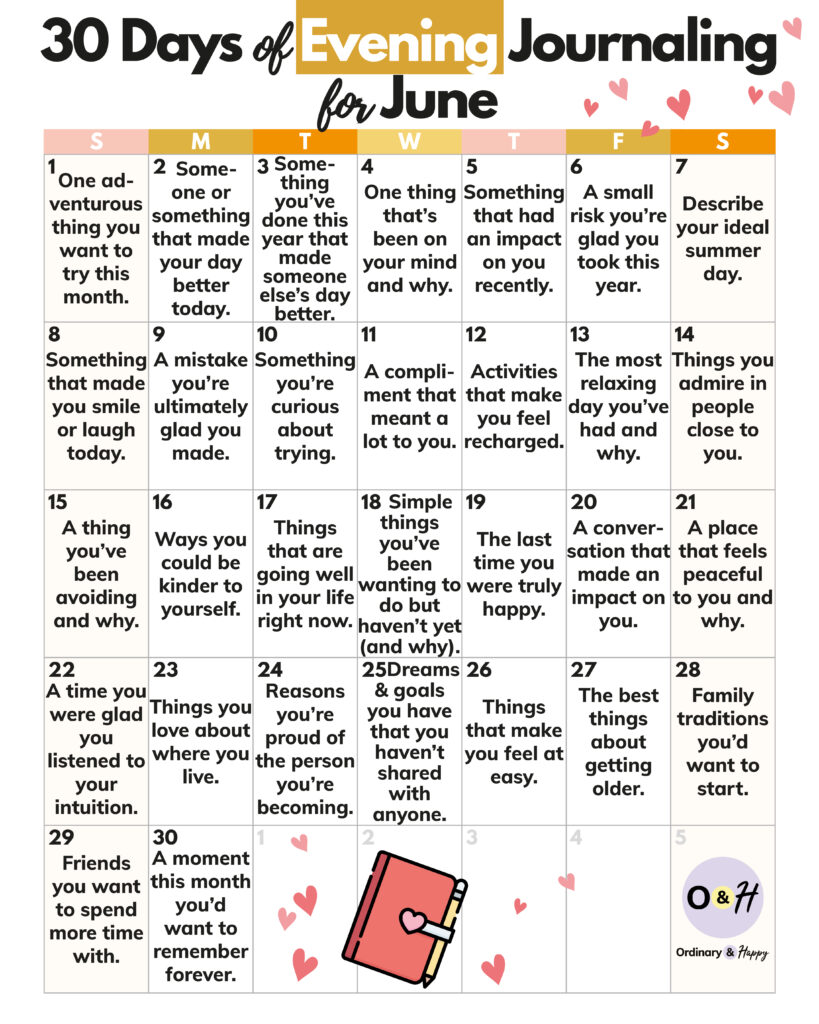 Reflect and Unwind With Our 30 Days of Evening Journaling for June ...