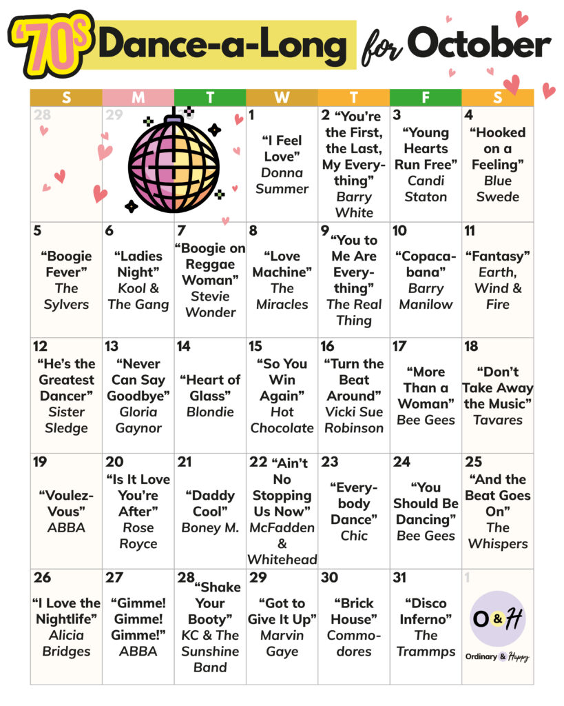 October Playlists to Sing and Dance Along to - Ordinary and Happy