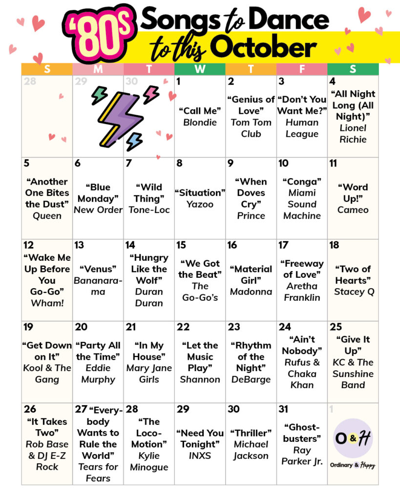 October Playlists to Sing and Dance Along to - Ordinary and Happy