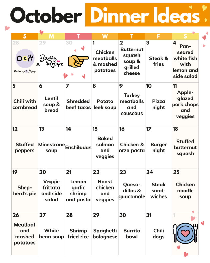 Food Ideas for October: What to Make for Dinner, Lunch, Breakfast, and ...