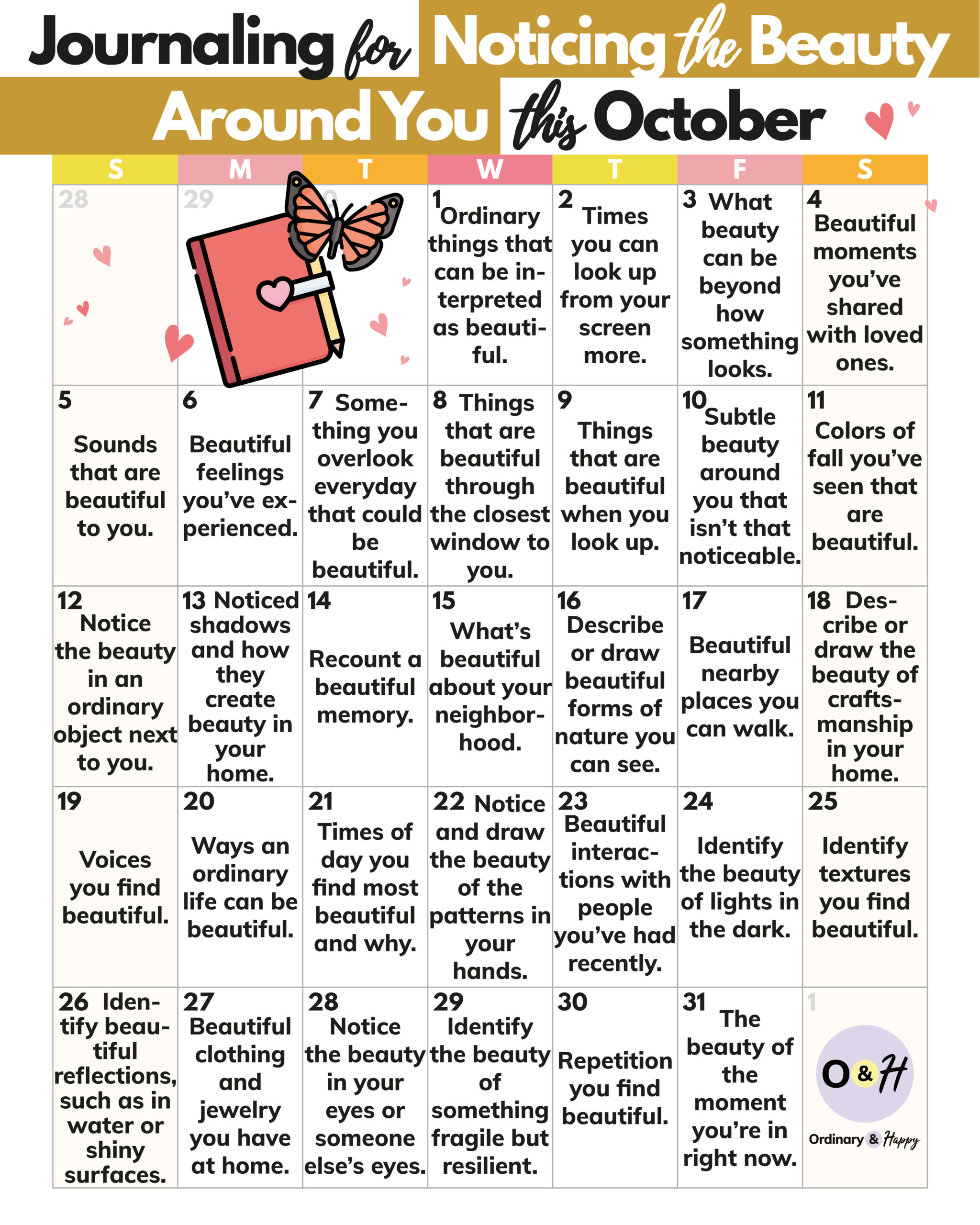 Journal Until Your Heart's Content With Our October Journaling Prompts ...