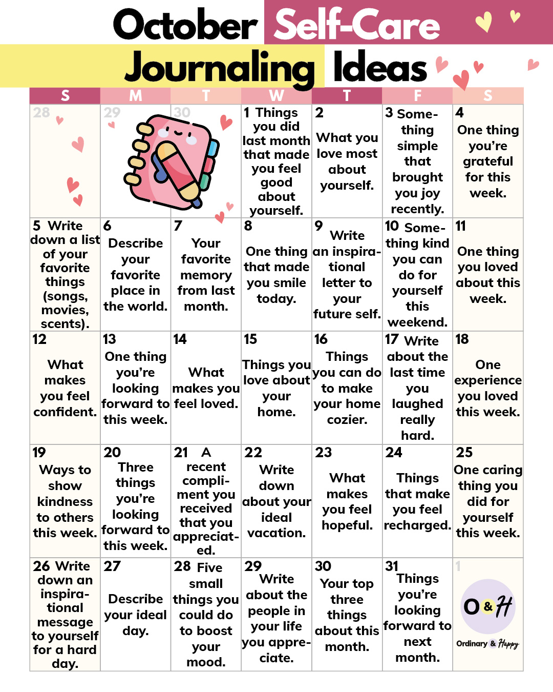 Journal Until Your Heart's Content With Our October Journaling Prompts ...