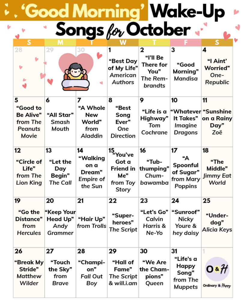 October Playlists to Sing and Dance Along to - Ordinary and Happy