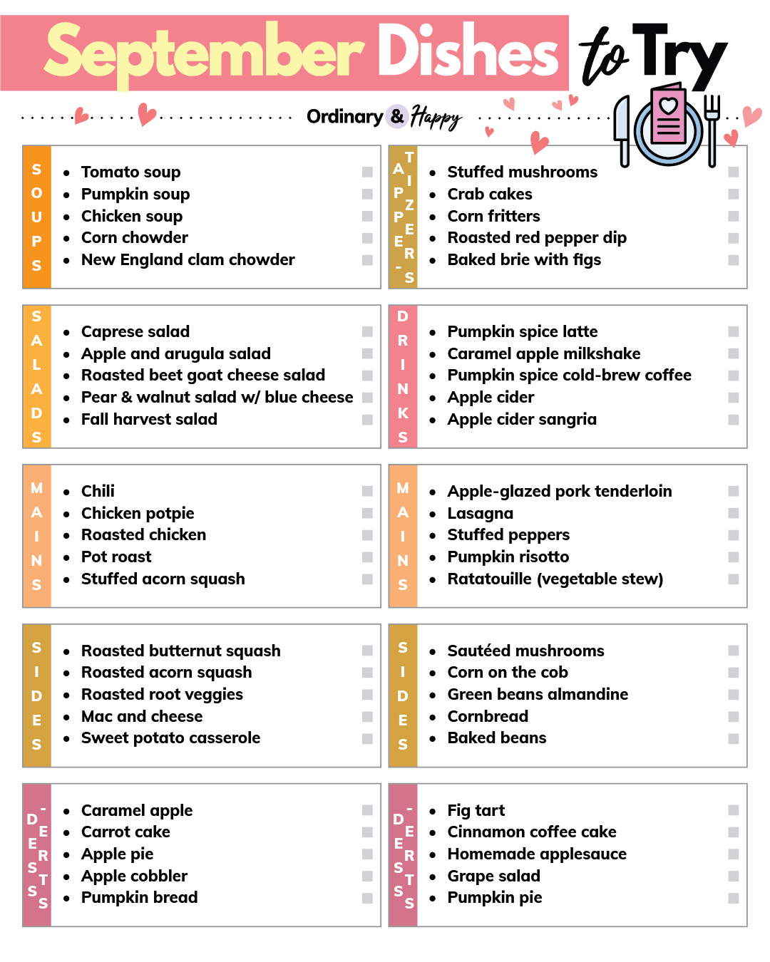 September Food Ideas: What to Make for Breakfast, Lunch, Dinner, and ...