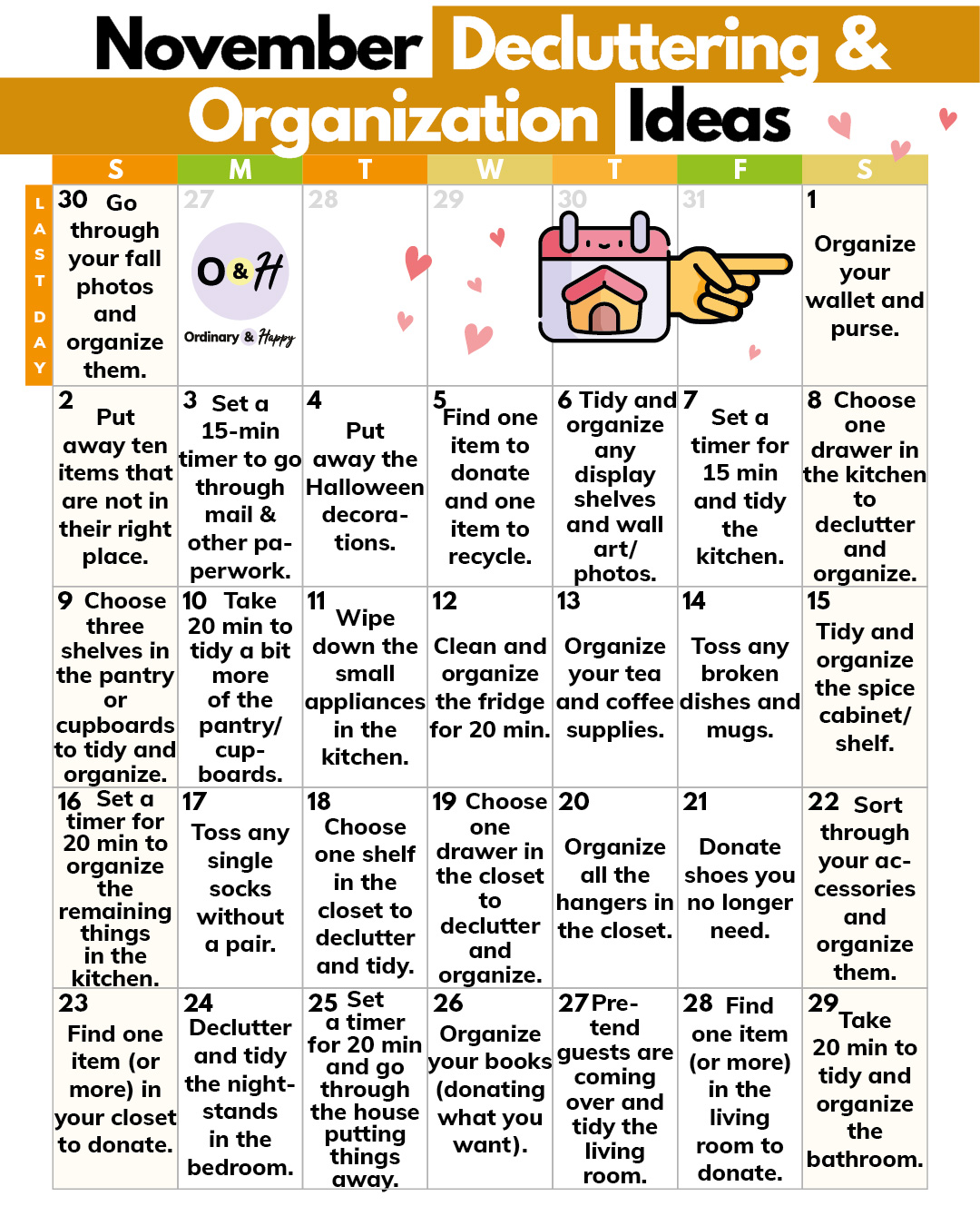 Home Organization, Decluttering, and Cleaning Ideas for November ...