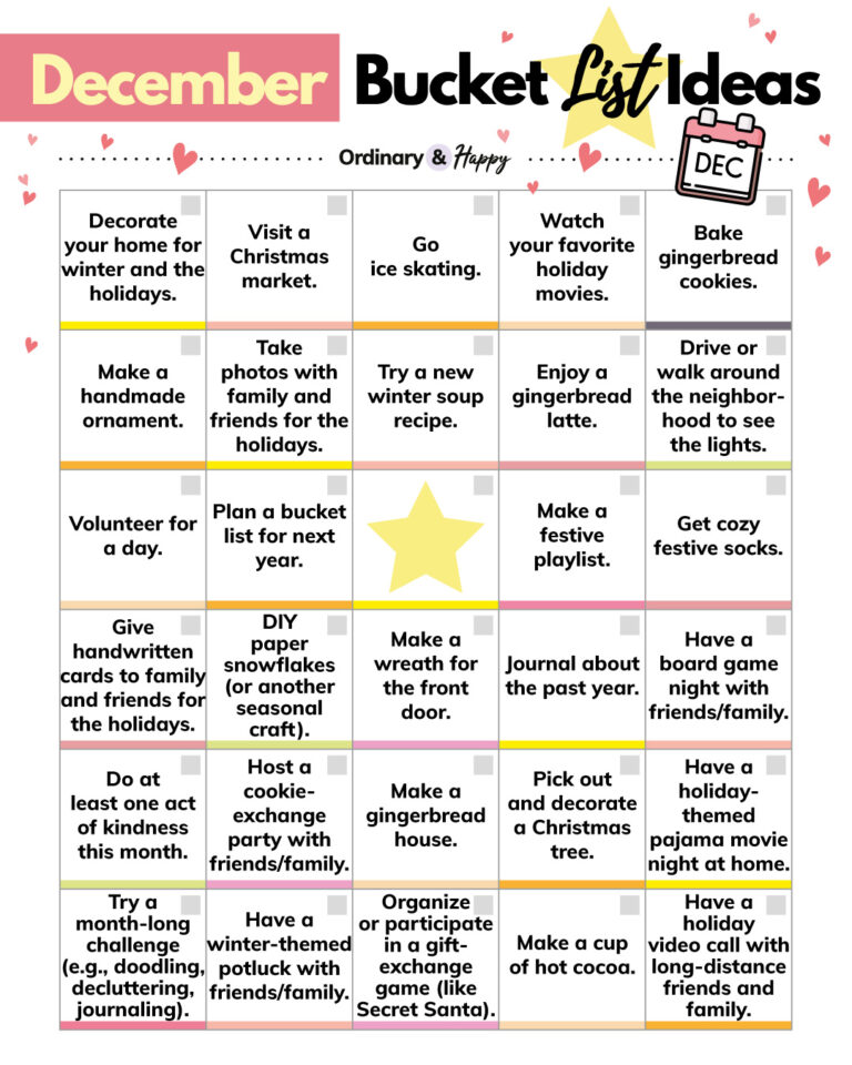 Plan a Magical Month With Our December Bucket List - Ordinary and Happy