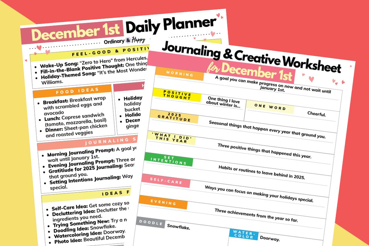 December 1st Daily Planner (Holiday Countdown, Prep, and More ...