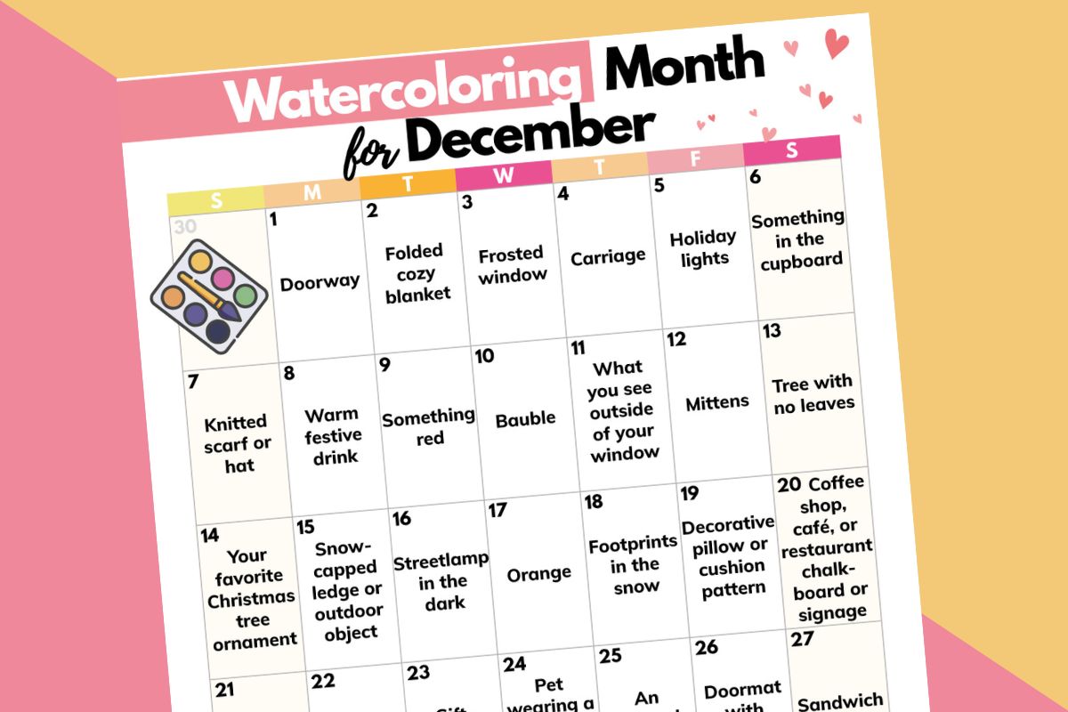 December Watercoloring Challenge - Ordinary and Happy