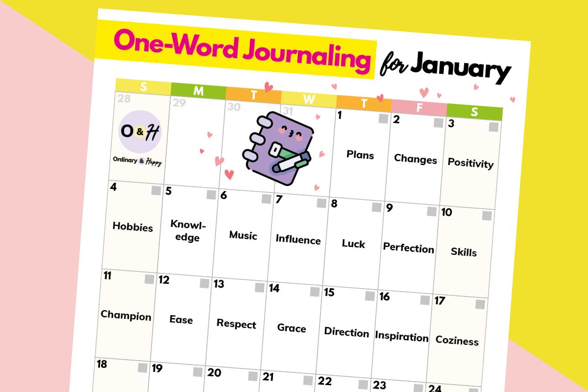 January One-Word Journaling Challenge - Ordinary and Happy
