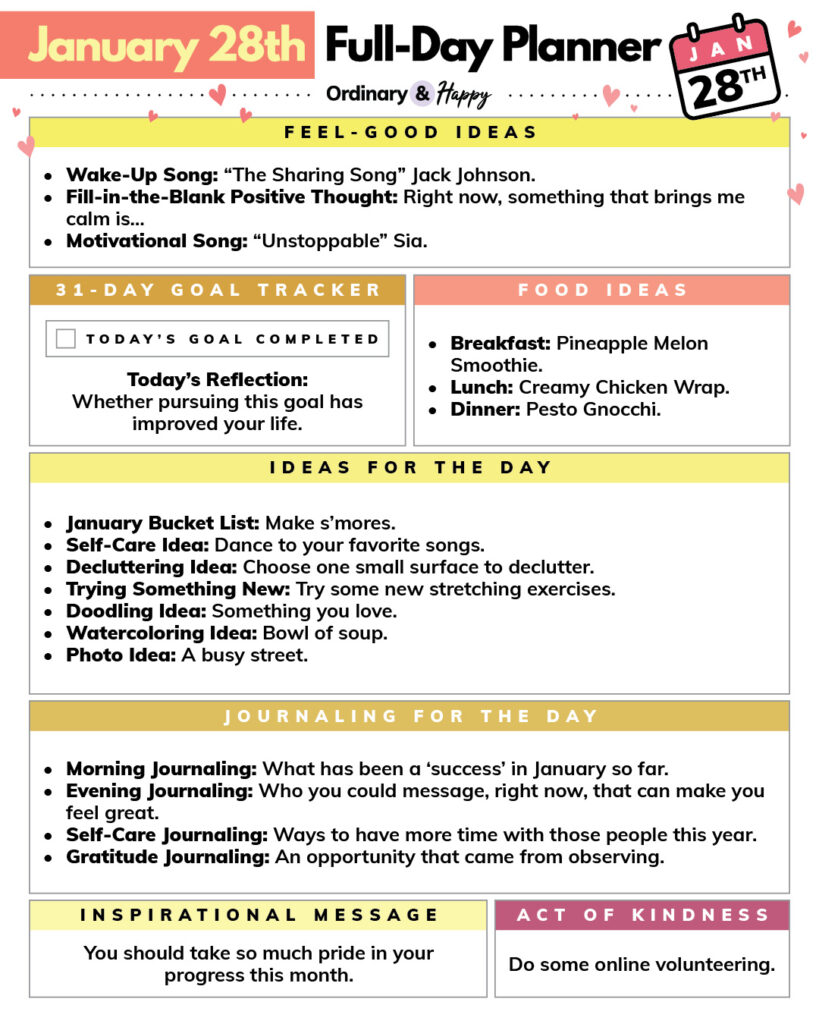 January 28th Planner (Stay Motivated and Plan a Purposeful Day ...