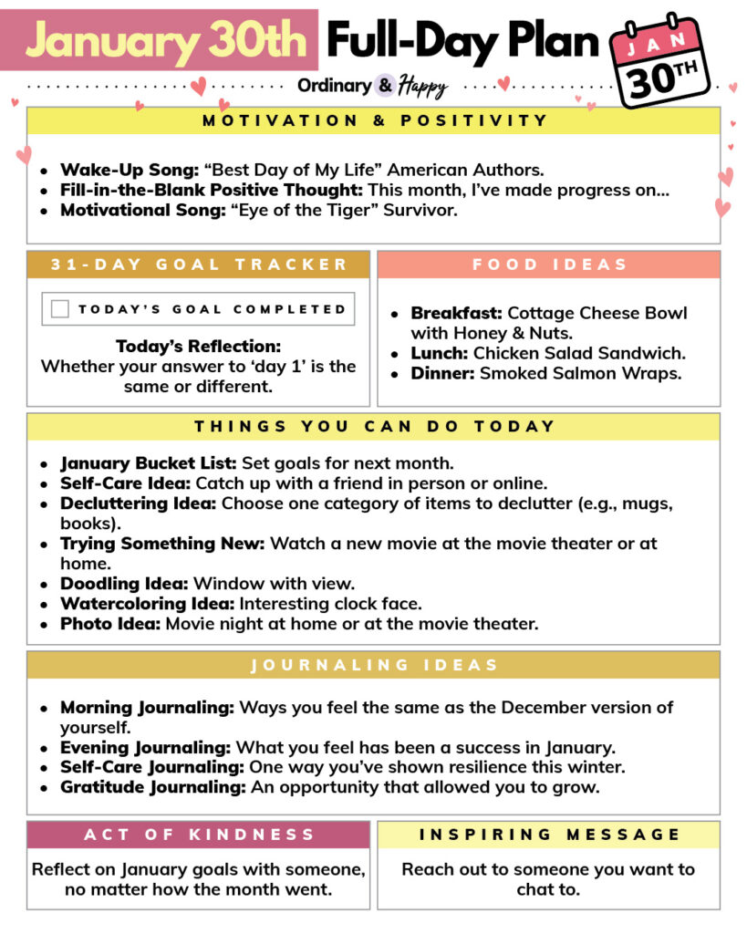 January 30th Planner (Reflect and Get Motivated for a New Month ...