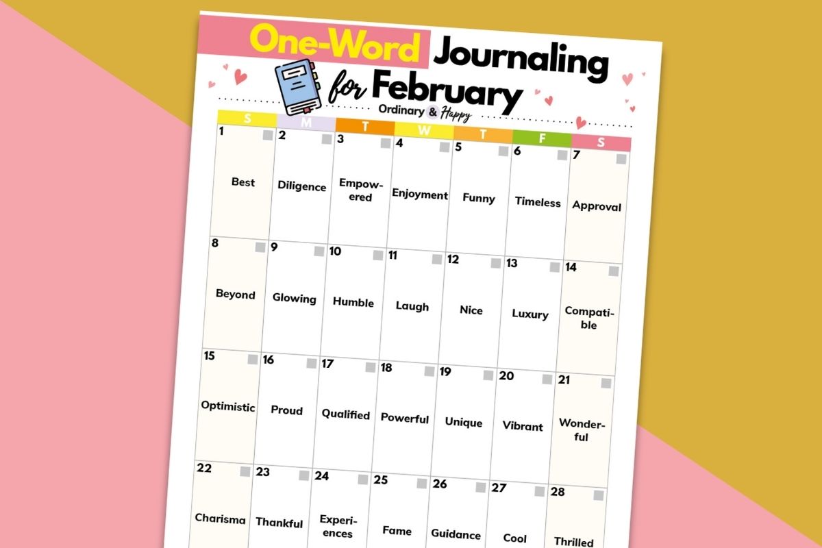February One-Word Journaling (Great Way to Start Journaling) - Ordinary ...