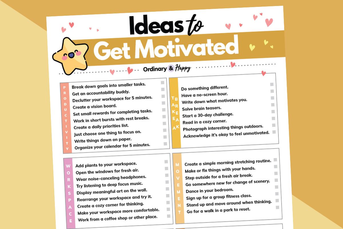 Ways to Get Motivated (At Work, Being Active, and More) - Ordinary and ...