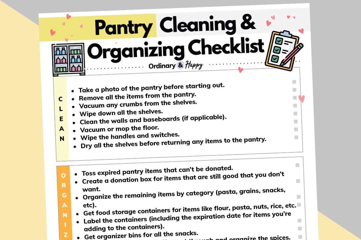Pantry Cleaning and Organization Checklist - Ordinary and Happy