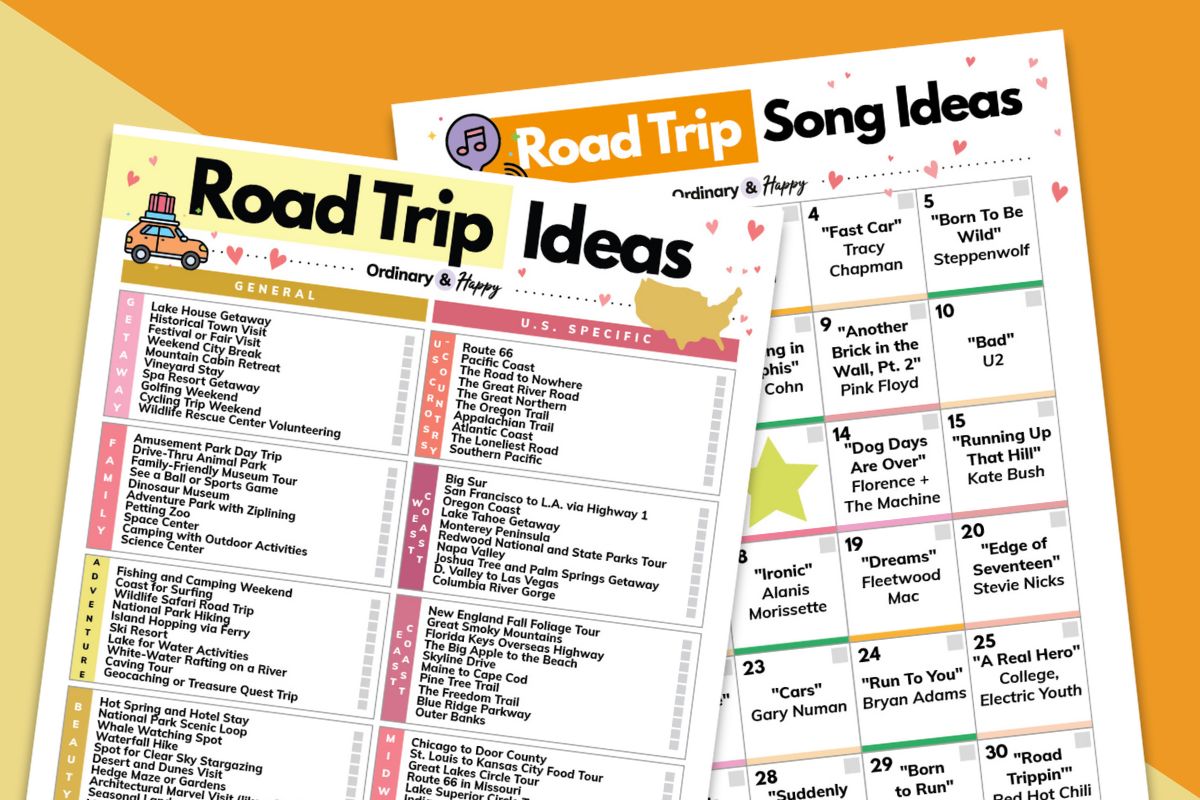 Road Trip Ideas (Places, Playlists, and More) - Ordinary and Happy