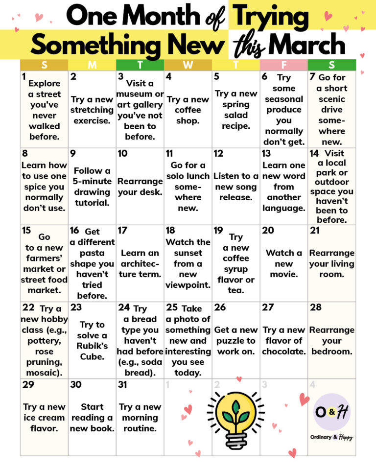 Try New Things This March - Ordinary and Happy