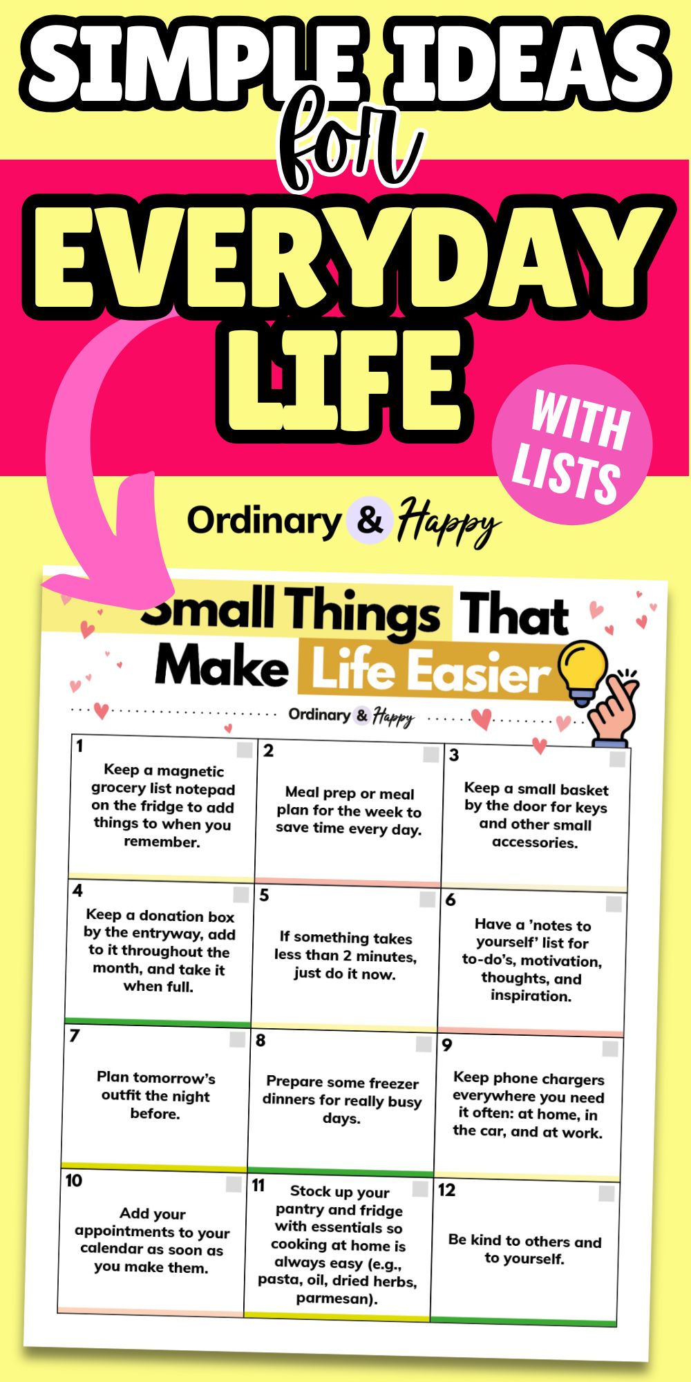 Simple Ideas for Everyday Life - Ordinary and Happy