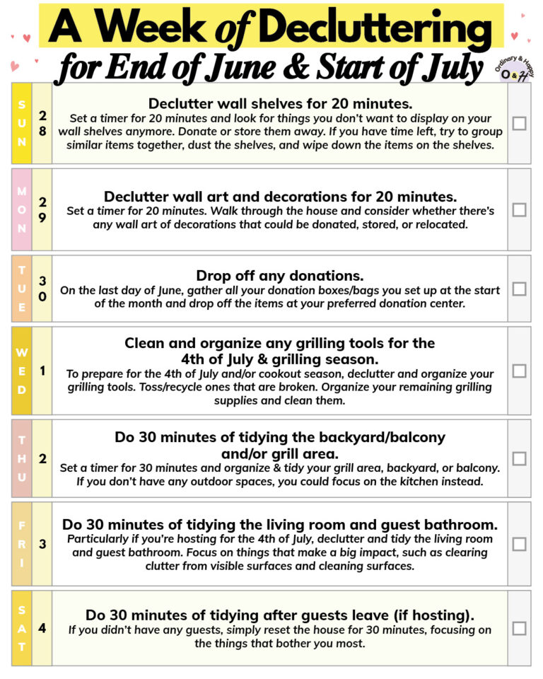 July Decluttering (Small Wins for Summer) - Ordinary and Happy