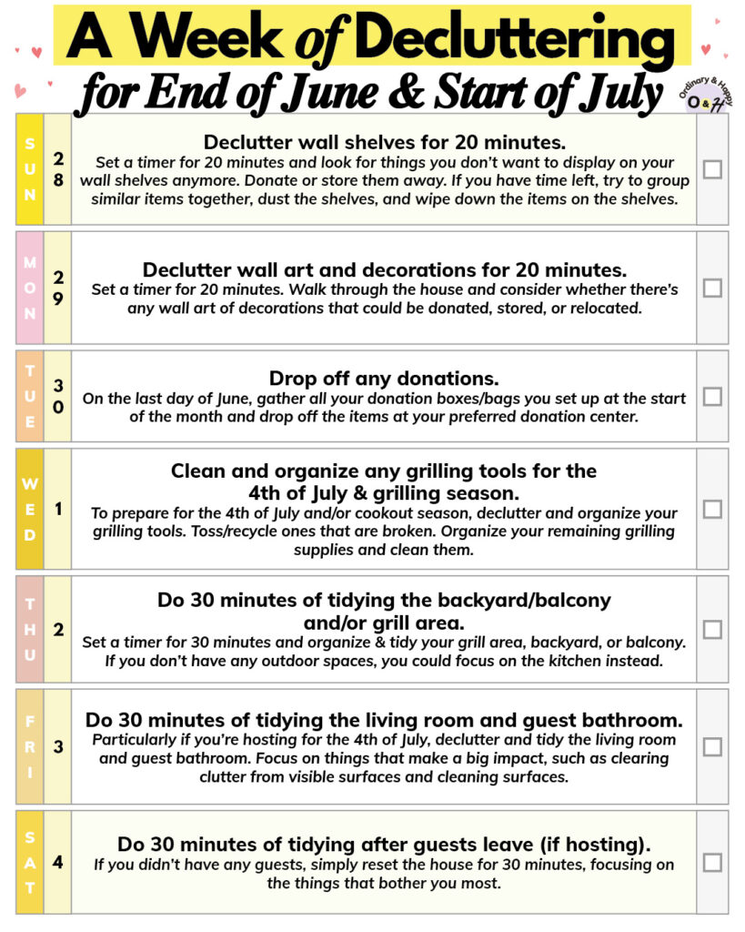 July Decluttering (Small Wins for Summer) - Ordinary and Happy