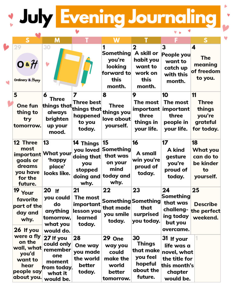 July Journaling Ideas (Gratitude, Summer Plans, and More) - Ordinary ...