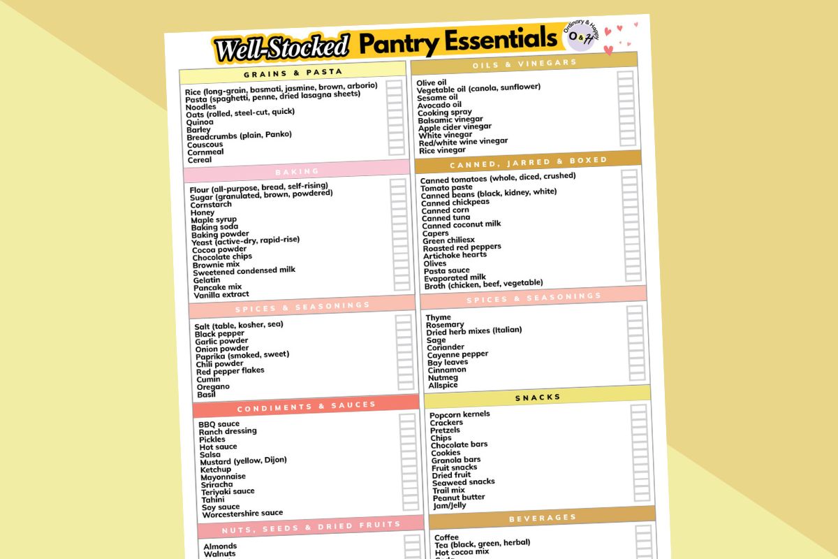 Pantry Essentials for a Well-Stocked Pantry - Ordinary and Happy